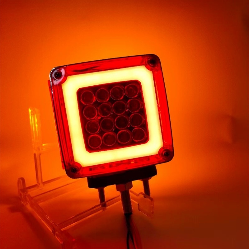 Square Double Face LED Fender Pedestal Lights stop Turn Signal light ...