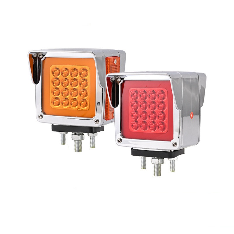Square Double Face LED Fender Pedestal Lights stop Turn Signal light ...